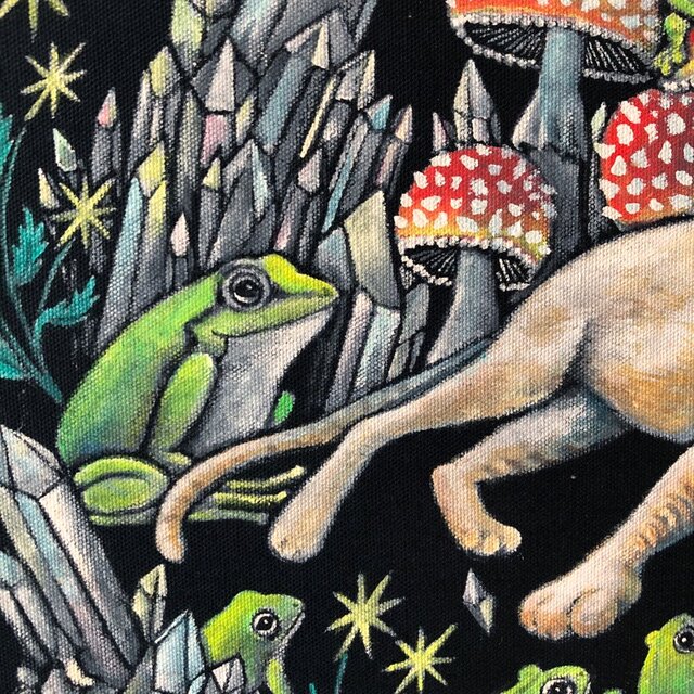 「取引しよう」F4サイズ アート作品 原画 猫 カエル キノコ 徳島洋子作品 ★ 星月猫 | iichi ハンドメイド・クラフト作品・手仕事品の通販