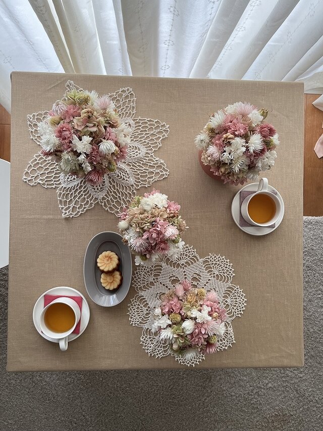 Daisy / デイジー（アンティークピンク） ポットアレンジⓁ | iichi ハンドメイド・クラフト作品・手仕事品の通販