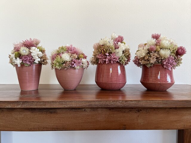 Daisy / デイジー（アンティークピンク） ポットアレンジⓂ | iichi ハンドメイド・クラフト作品・手仕事品の通販