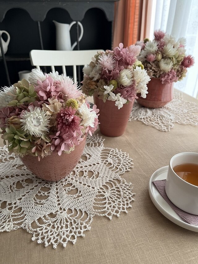 Daisy / デイジー（アンティークピンク） ポットアレンジⓂ | iichi ハンドメイド・クラフト作品・手仕事品の通販