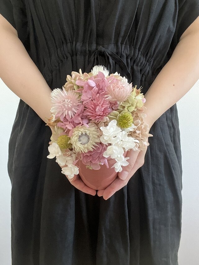 Daisy / デイジー（アンティークピンク） ポットアレンジⓈ | iichi ハンドメイド・クラフト作品・手仕事品の通販