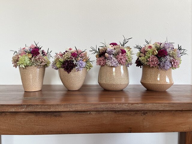 Dahlia / ダリア（ピンク） ポットアレンジⓁ | iichi ハンドメイド・クラフト作品・手仕事品の通販