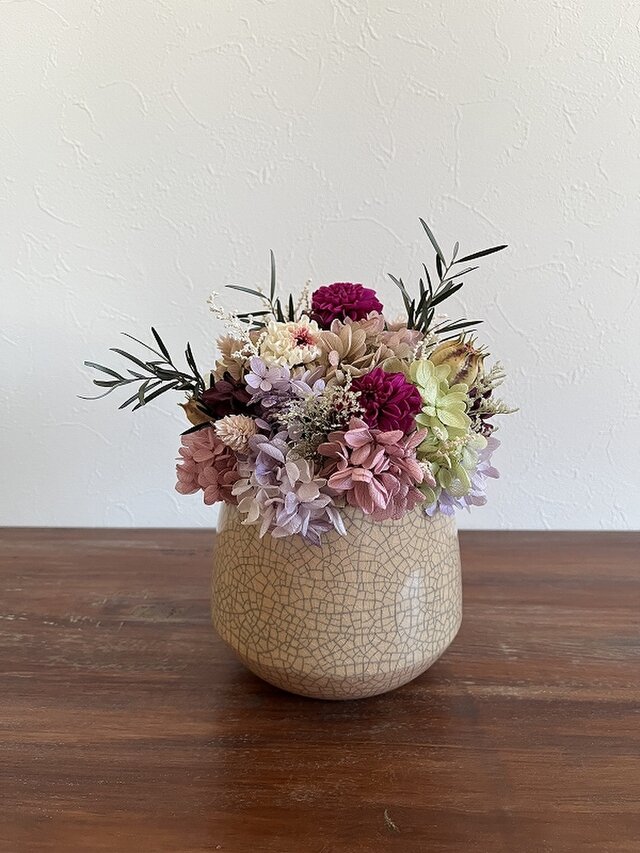 Dahlia / ダリア（ピンク） ポットアレンジⓁ | iichi ハンドメイド・クラフト作品・手仕事品の通販