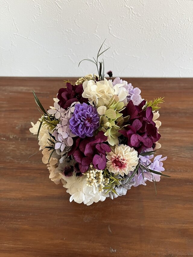 Dahlia / ダリア（パープル） ポットアレンジⓂ | iichi ハンドメイド・クラフト作品・手仕事品の通販