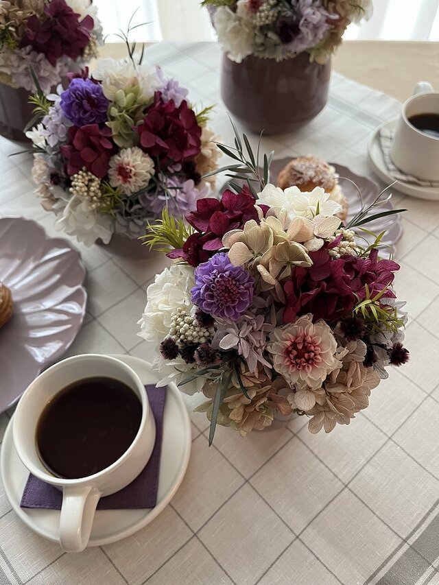 Dahlia / ダリア（パープル） ポットアレンジⓂ | iichi ハンドメイド・クラフト作品・手仕事品の通販