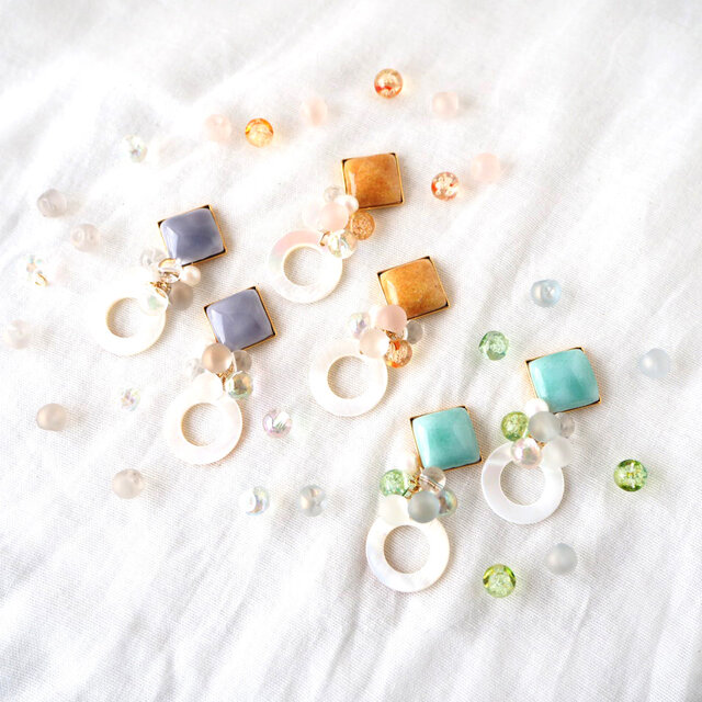 七宝焼 Bubble ピアス ~Ice green~ | iichi ハンドメイド・クラフト作品・手仕事品の通販