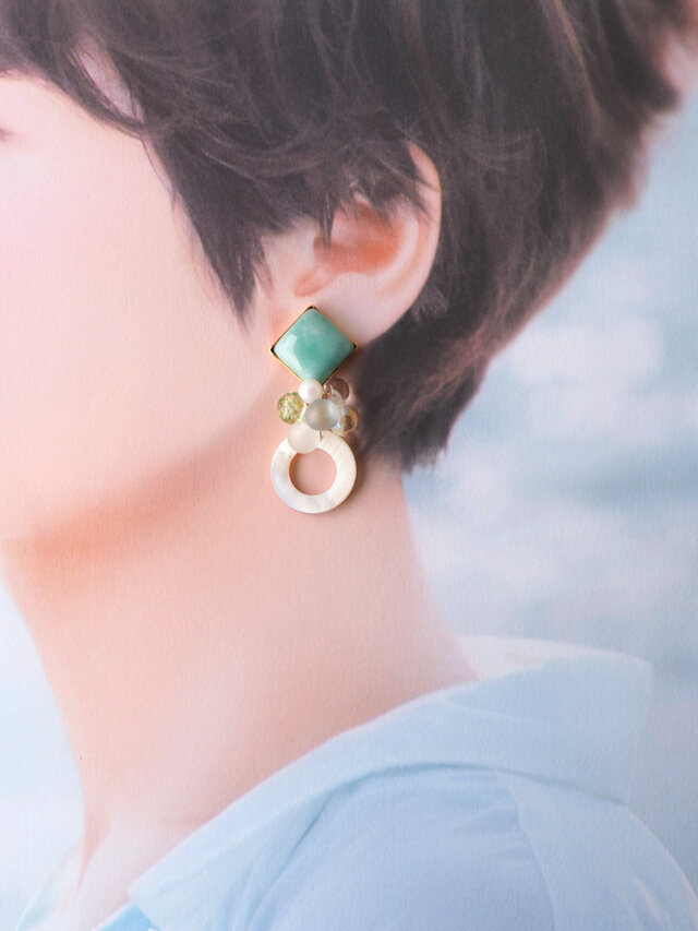 七宝焼 Bubble ピアス ~Ice green~ | iichi ハンドメイド・クラフト作品・手仕事品の通販