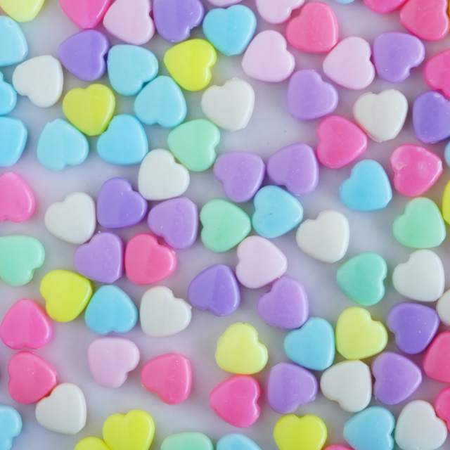 【25g】10mm ハートのビーズ パステルカラー ☆011 | iichi ハンドメイド・クラフト作品・手仕事品の通販