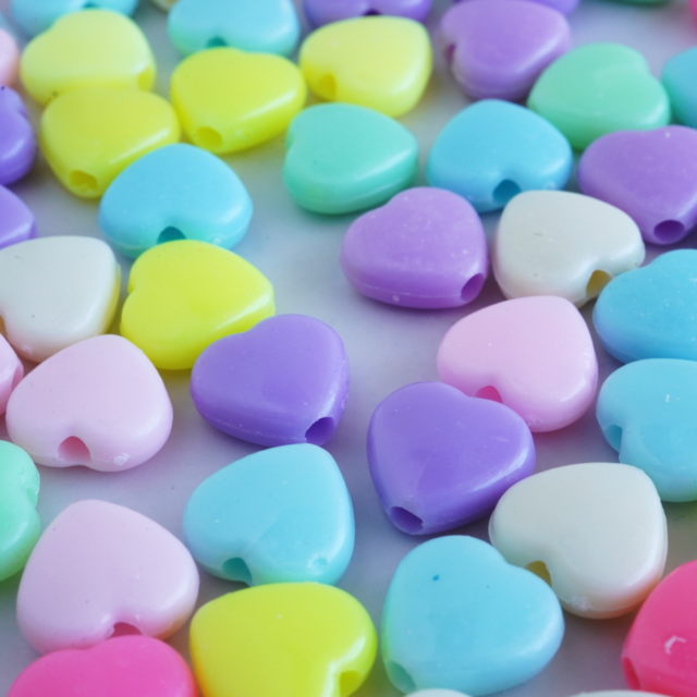 【25g】10mm ハートのビーズ パステルカラー ☆011 | iichi ハンドメイド・クラフト作品・手仕事品の通販