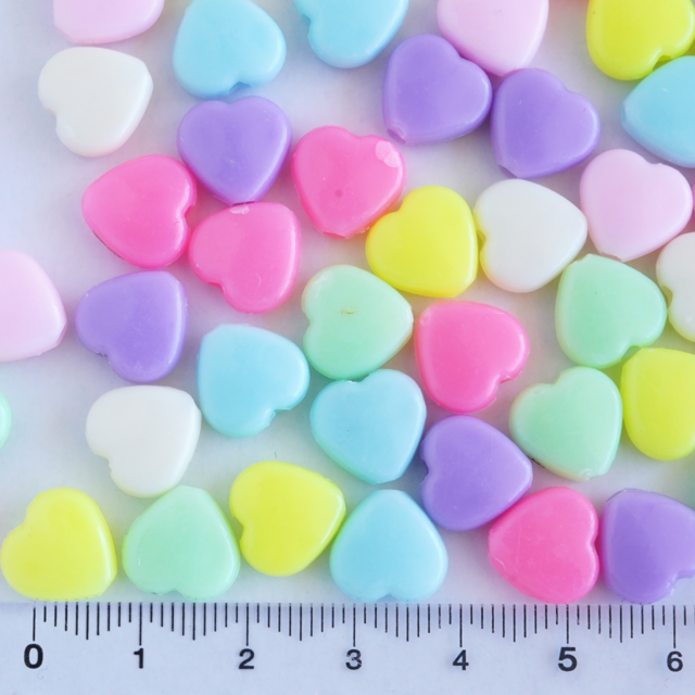 【25g】10mm ハートのビーズ パステルカラー ☆011 | iichi ハンドメイド・クラフト作品・手仕事品の通販