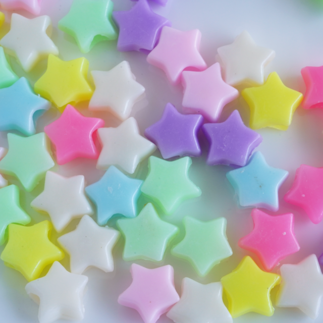 【30g】10mm星のビーズ パステルカラー ☆026 | iichi ハンドメイド・クラフト作品・手仕事品の通販