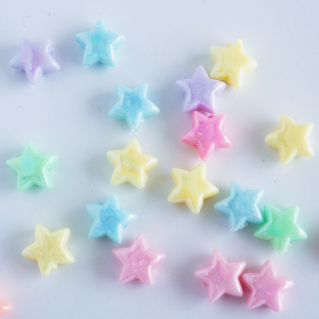 【25g】10mm 星のビーズ オーロラカラー パステルカラー ☆032 | iichi ハンドメイド・クラフト作品・手仕事品の通販