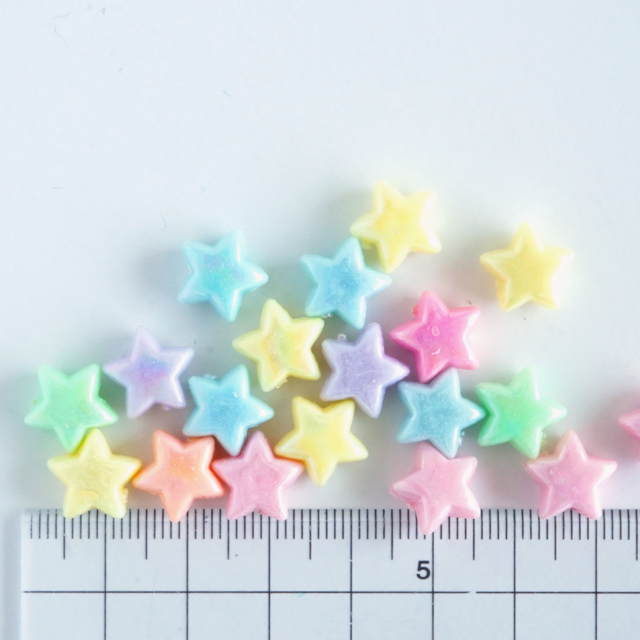 【25g】10mm 星のビーズ オーロラカラー パステルカラー ☆032 | iichi ハンドメイド・クラフト作品・手仕事品の通販