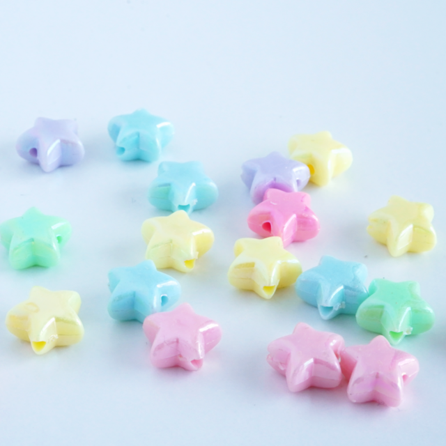 【25g】10mm 星のビーズ オーロラカラー パステルカラー ☆032 | iichi ハンドメイド・クラフト作品・手仕事品の通販