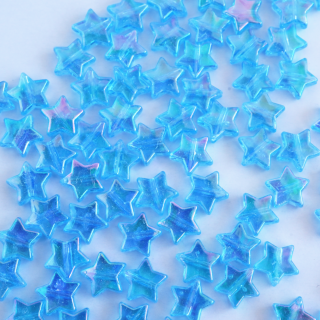 【25g】10mm オーロラカラー ブルーの星のビーズ ☆059 | iichi ハンドメイド・クラフト作品・手仕事品の通販