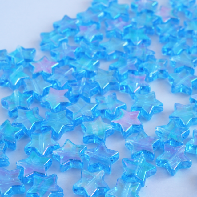 【25g】10mm オーロラカラー ブルーの星のビーズ ☆059 | iichi ハンドメイド・クラフト作品・手仕事品の通販