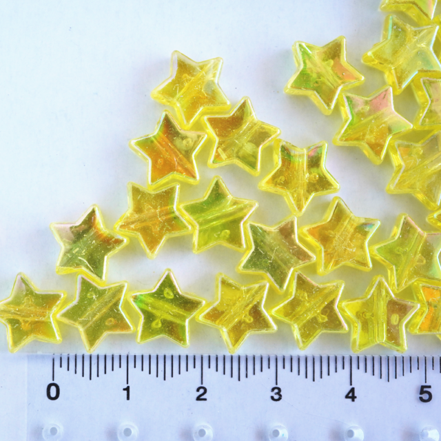 【25g】10mm オーロラカラー 黄色の星のビーズ ☆060 | iichi ハンドメイド・クラフト作品・手仕事品の通販