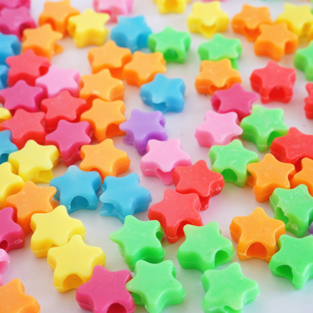 【25g】ビビッドカラーの10mm星のビーズ ☆055 | iichi ハンドメイド・クラフト作品・手仕事品の通販
