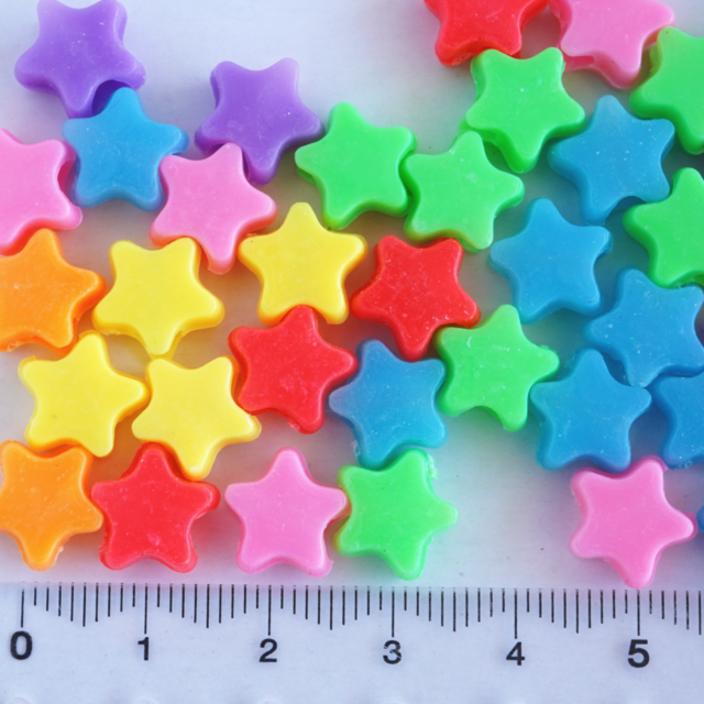 【25g】ビビッドカラーの10mm星のビーズ ☆055 | iichi ハンドメイド・クラフト作品・手仕事品の通販