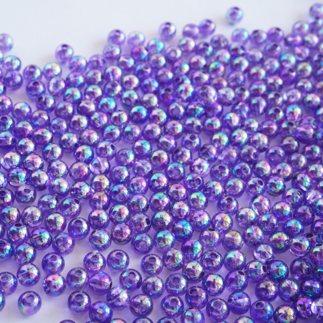 【30g】パープルのオーロラビーズ5mm ☆067 | iichi ハンドメイド・クラフト作品・手仕事品の通販