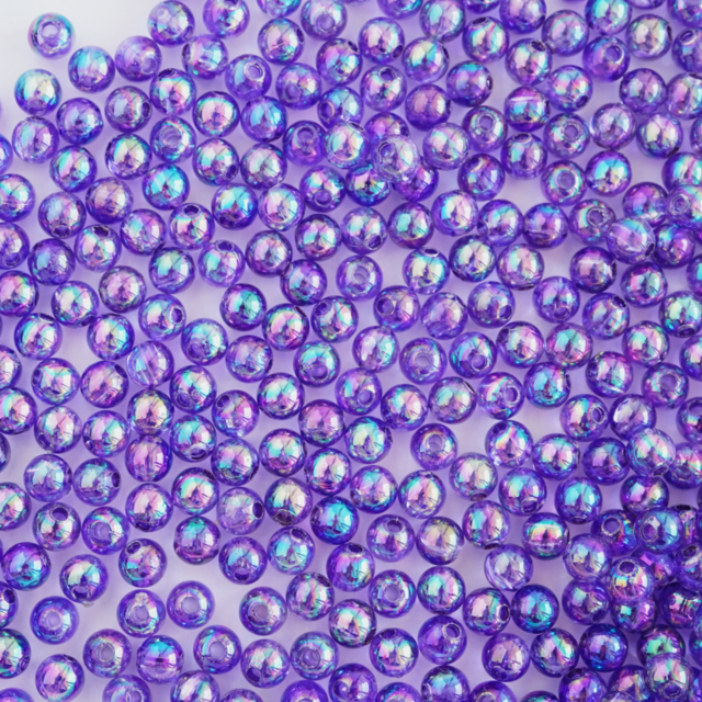 【30g】パープルのオーロラビーズ5mm ☆067 | iichi ハンドメイド・クラフト作品・手仕事品の通販