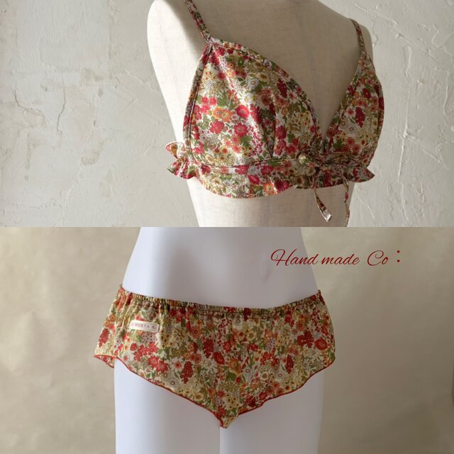 new arrival ストレスフリー パット入りブラ Sサイズ ＆ショーツ : : RINA8 | iichi ハンドメイド・クラフト作品・手仕事品の通販