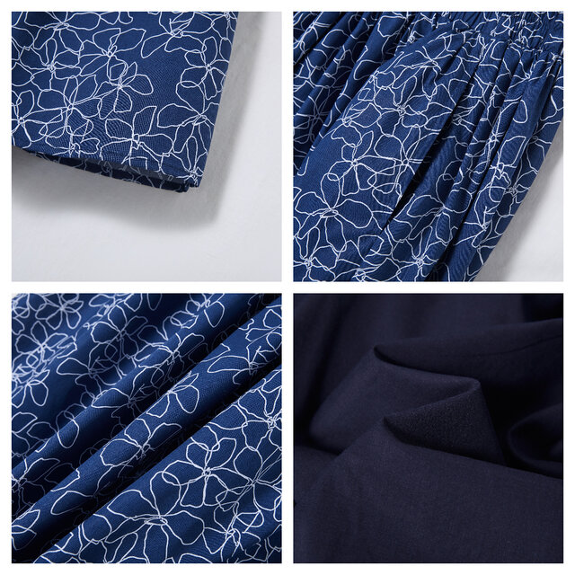 ★夏の福袋★イタリア製花柄プリント生地 ブラウス＋ギャザースカート二点セット 230705-1 230706-1 | iichi ハンドメイド・アンティーク・食品・ギフト・手作り