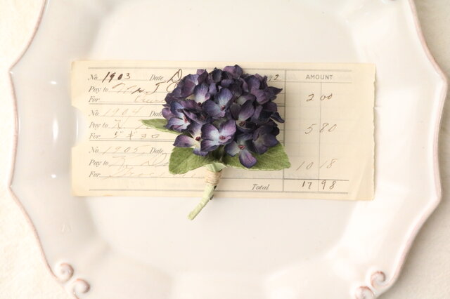 布花 紫陽花ブローチ 841 | iichi ハンドメイド・クラフト作品・手仕事品の通販