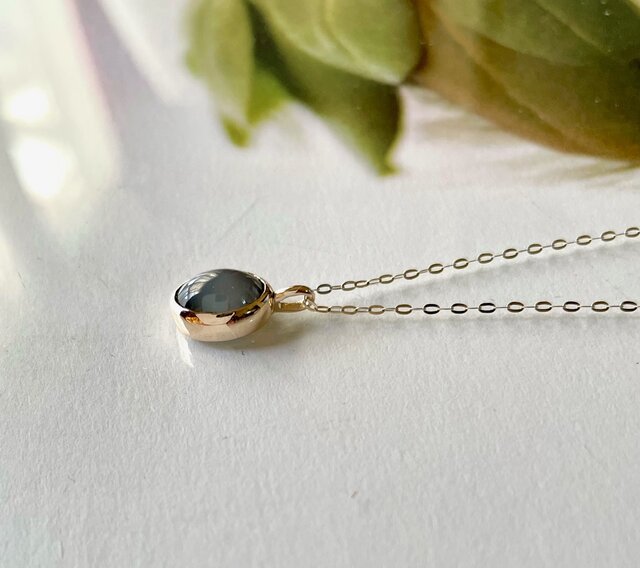 スキャポライトキャッツアイのペンダント(K5、K10WG) | iichi ハンドメイド・クラフト作品・手仕事品の通販