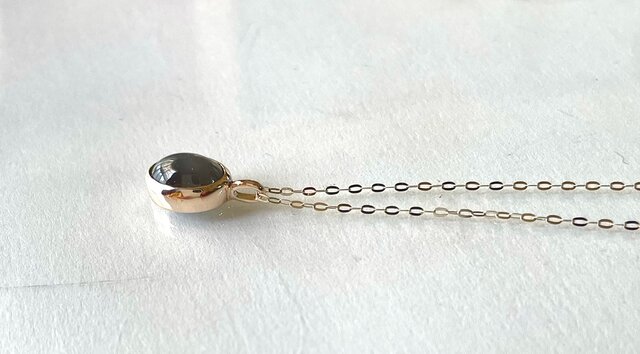 スキャポライトキャッツアイのペンダント(K5、K10WG) | iichi ハンドメイド・クラフト作品・手仕事品の通販