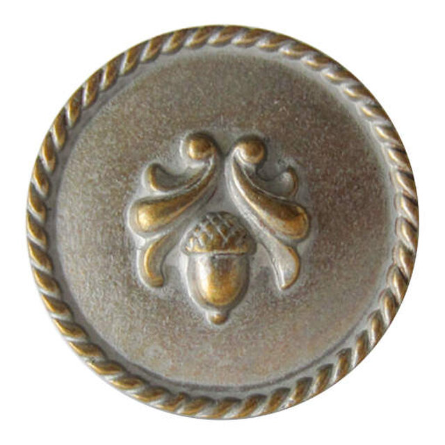 ドイツ製メタルボタン デカールどんぐり オールドブラス色16mm KP B-2605 | iichi ハンドメイド・クラフト作品・手仕事品の通販