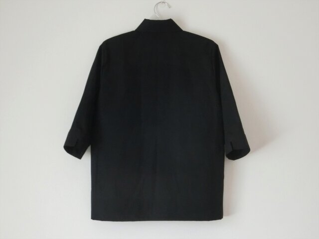 コットン 七分袖ブラウス black | iichi 日々の暮らしを心地よくするハンドメイドやアンティークのマーケットプレイス