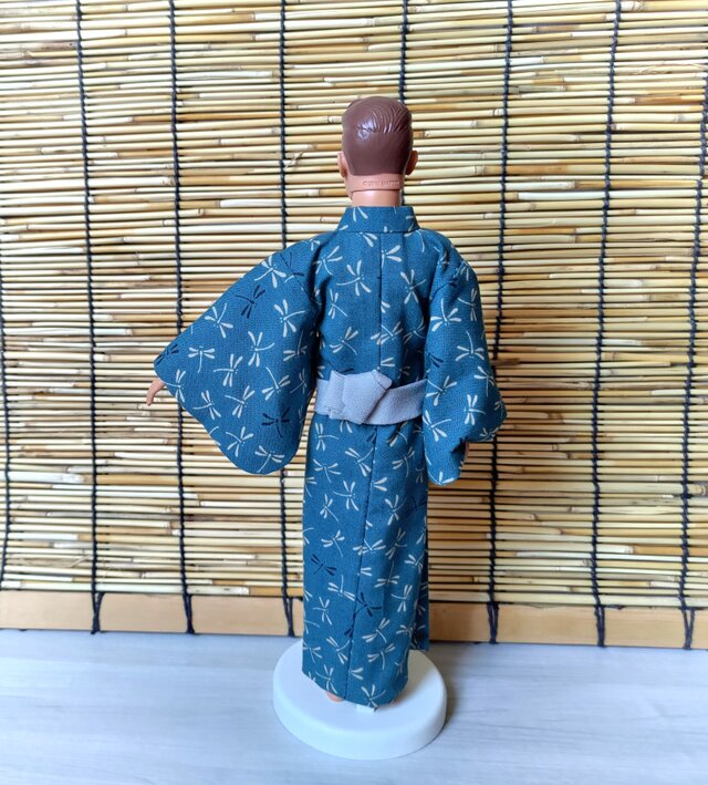 「とんぼ舞う…青」29cm男子ドール浴衣 | iichi ハンドメイド・クラフト作品・手仕事品の通販