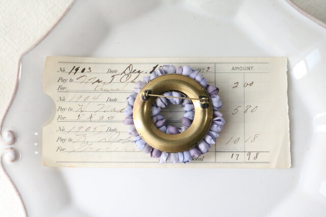 布花 花びらリースブローチ 883 | iichi ハンドメイド・クラフト作品・手仕事品の通販