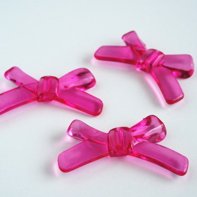 【12個】25mm リボンのビーズ 透明フューシャピンク | iichi ハンドメイド・クラフト作品・手仕事品の通販