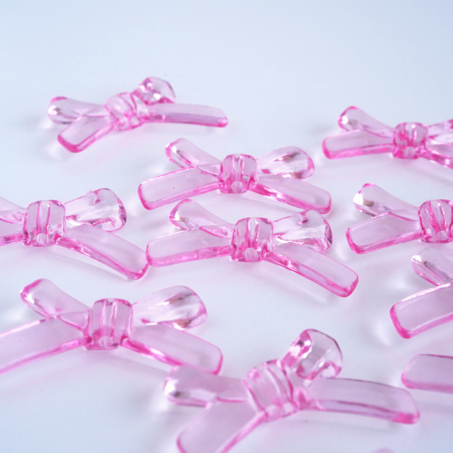 【12個】25mm リボンのビーズ 透明 ピンク | iichi ハンドメイド・クラフト作品・手仕事品の通販
