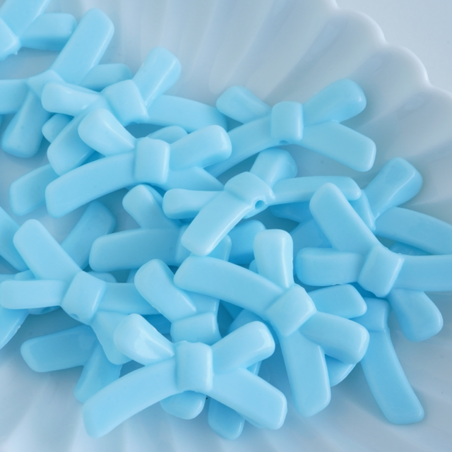 【12個】25mm リボンのビーズ ベビーブルー 水色 | iichi ハンドメイド・クラフト作品・手仕事品の通販