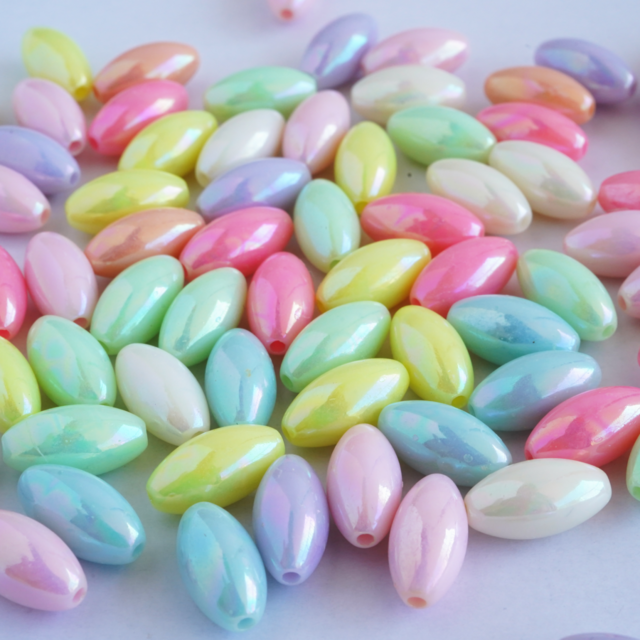 【25g】14mm オーロラカラーのライスビーズ パステルカラー ☆035 | iichi ハンドメイド・クラフト作品・手仕事品の通販