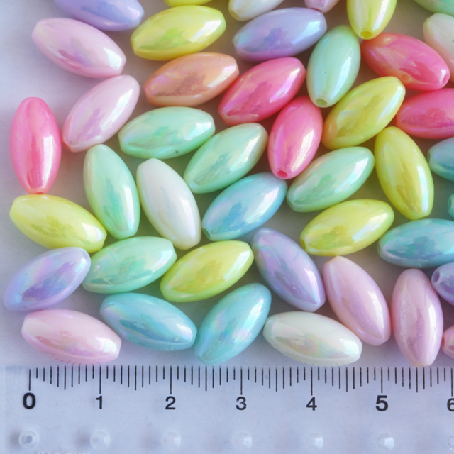 【25g】14mm オーロラカラーのライスビーズ パステルカラー ☆035 | iichi ハンドメイド・クラフト作品・手仕事品の通販