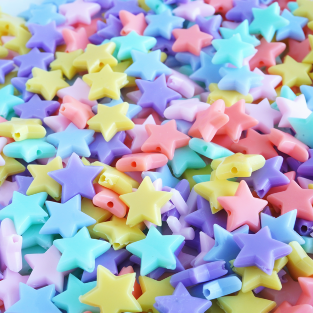 【25g】14mm 星のビーズ パステルカラー キッズアクセサリーにも♪ ☆034 | iichi ハンドメイド・クラフト作品・手仕事品の通販