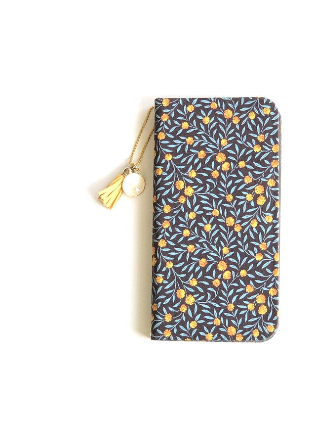 他機種 製作可 『リバティ iphone14ケース(マートル)イニシャル&誕生石st付』 | iichi ハンドメイド・クラフト作品・手仕事品の通販