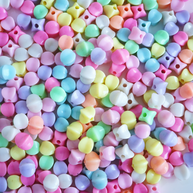 【25g】9mm 四つ星型ビーズ パステルカラー ☆029 | iichi ハンドメイド・クラフト作品・手仕事品の通販