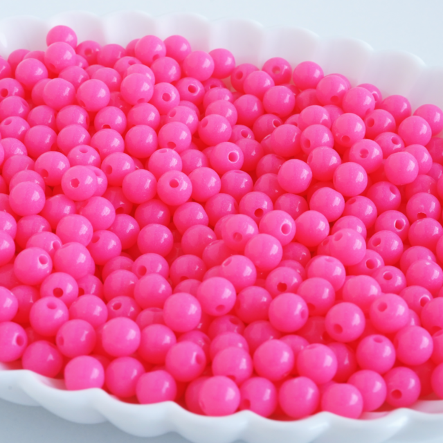 【30g】ネオンピンクの6mmビーズ アクリル ネオンカラー ☆006 | iichi ハンドメイド・クラフト作品・手仕事品の通販
