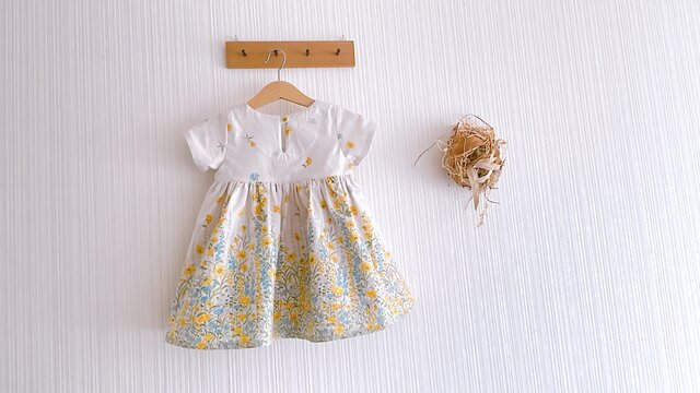 70.80cm 半袖 可愛いお花のギャザーワンピース | iichi ハンドメイド・クラフト作品・手仕事品の通販