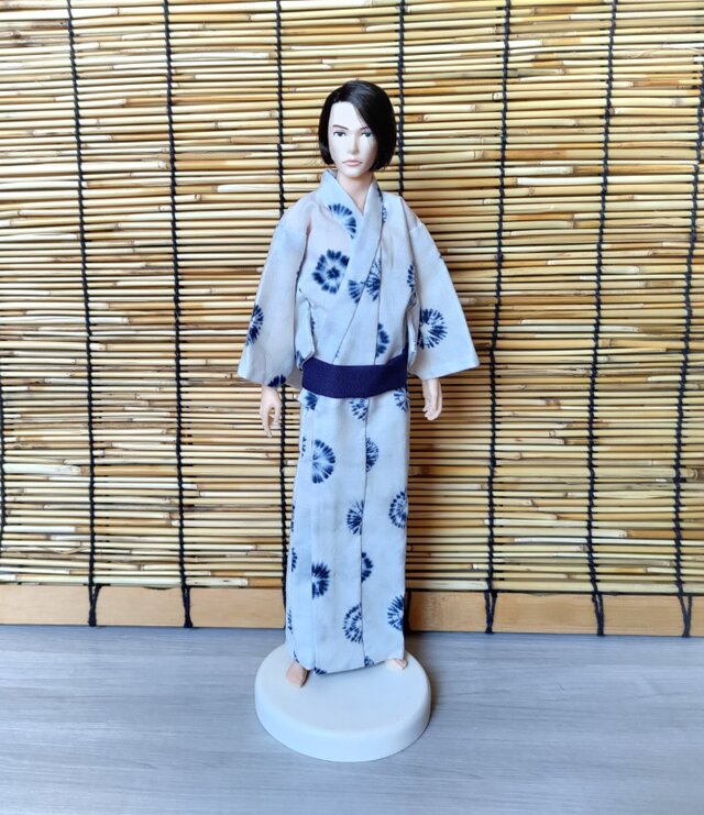 「青涼み…真白」29cm男子ドール浴衣 | iichi ハンドメイド・クラフト作品・手仕事品の通販