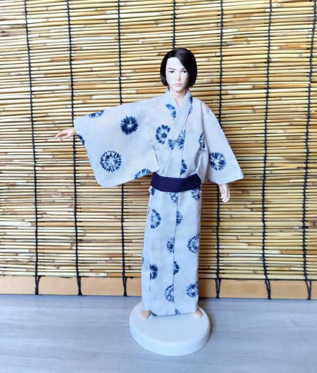 「青涼み…真白」29cm男子ドール浴衣 | iichi ハンドメイド・クラフト作品・手仕事品の通販