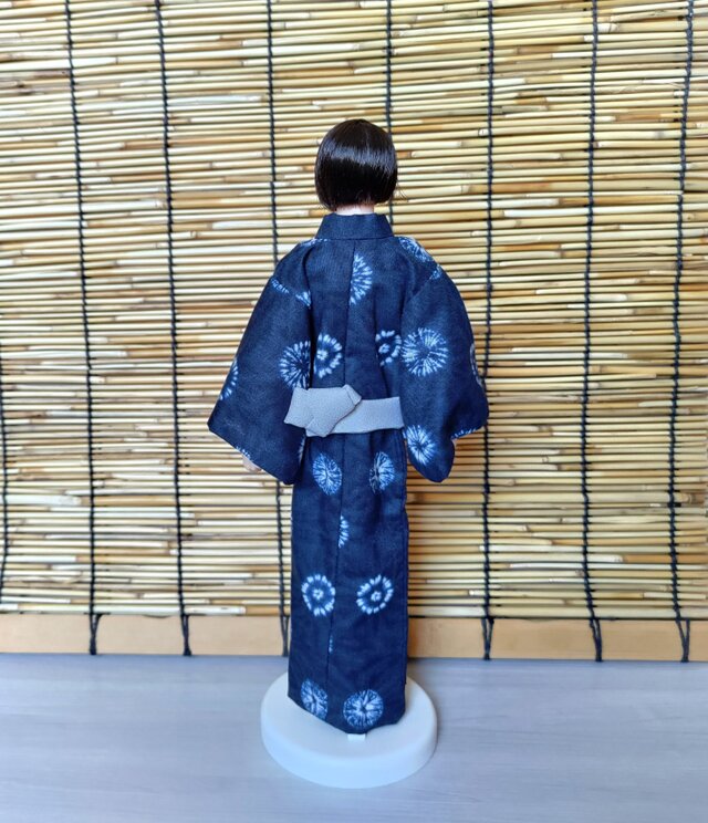 「青涼み…紺碧」29cm男子ドール浴衣 | iichi ハンドメイド・クラフト作品・手仕事品の通販