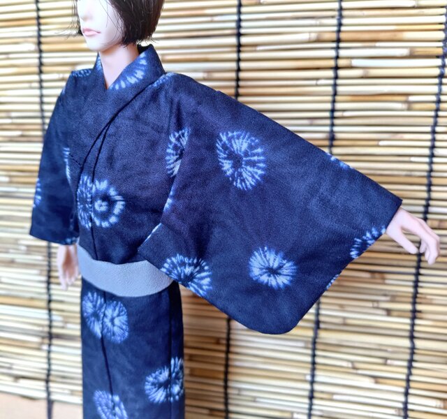 「青涼み…紺碧」29cm男子ドール浴衣 | iichi ハンドメイド・クラフト作品・手仕事品の通販