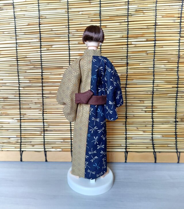 「麻の葉～夜に蜻蛉」28cm男子ドール浴衣 | iichi ハンドメイド・クラフト作品・手仕事品の通販