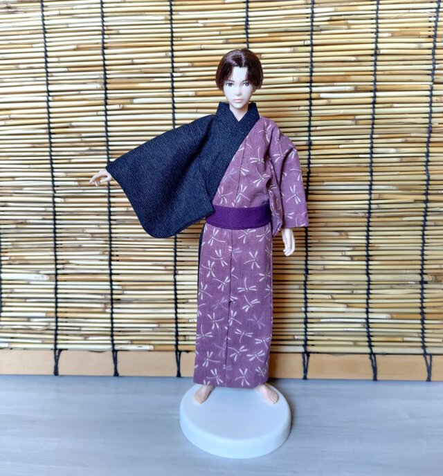 「幽玄-蜻蛉」28cm男子ドール浴衣 | iichi ハンドメイド・クラフト作品・手仕事品の通販